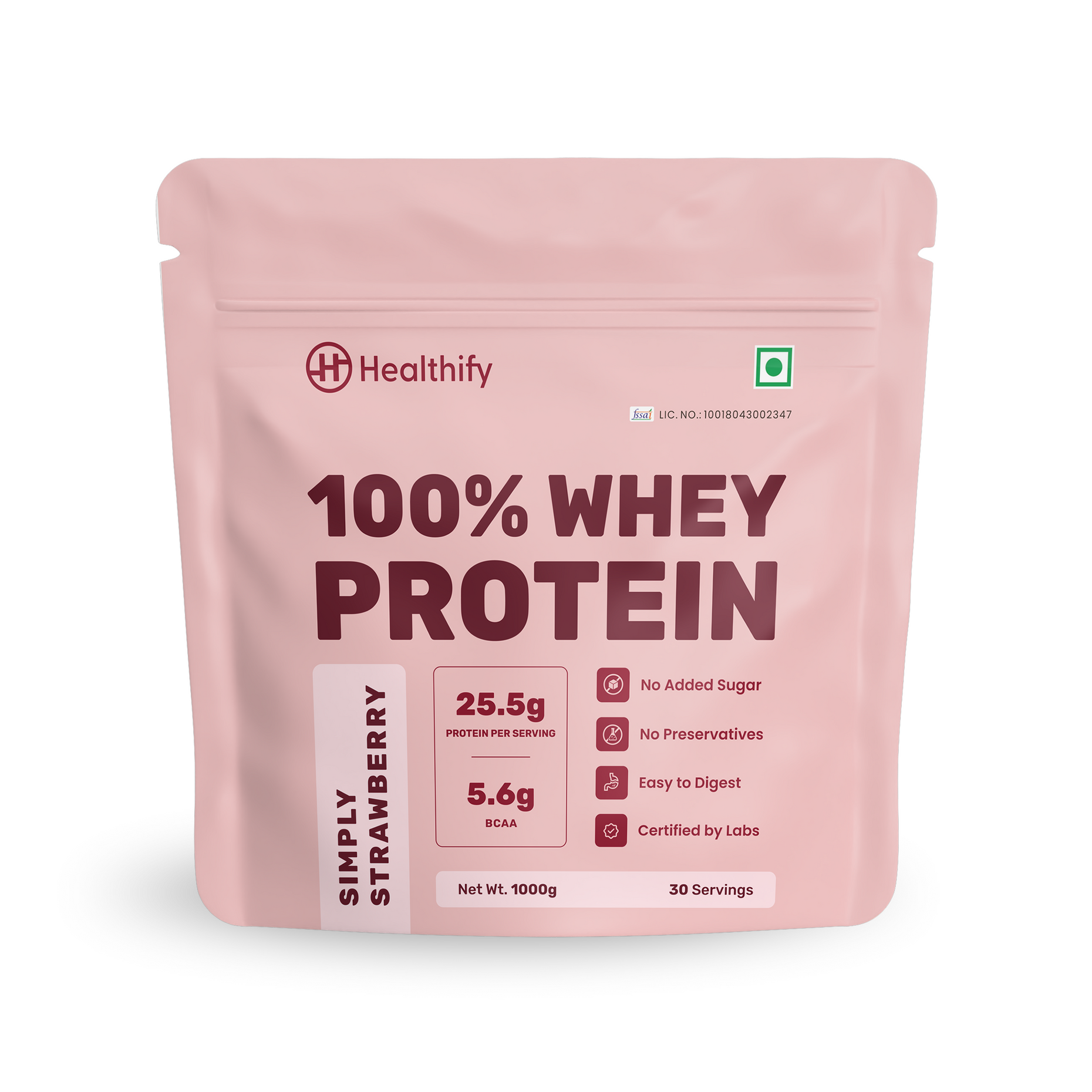 Simply Strawberry - 25.5 g Protein Powder - Pack of 1 KG | HealthifyStore