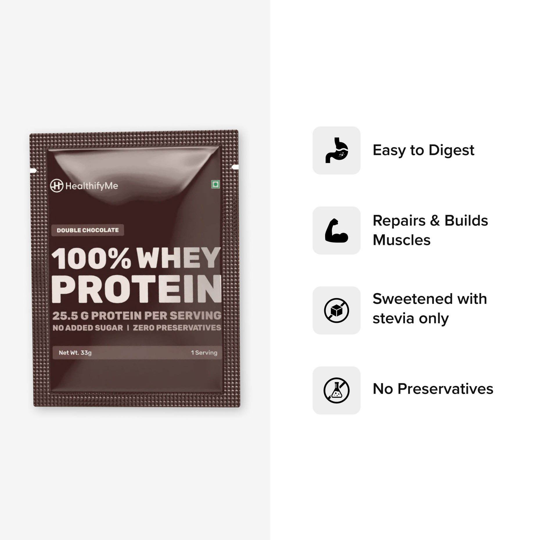 On-the-Go Whey Protein Travel Pack- Double Chocolate | HealthifyStore