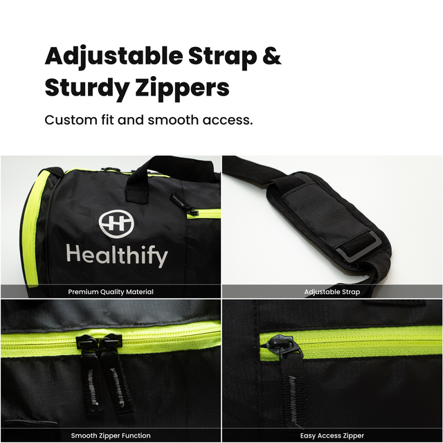 Healthify Gym Bag - Multipurpose, Lightweight, Water-Resistant with ...