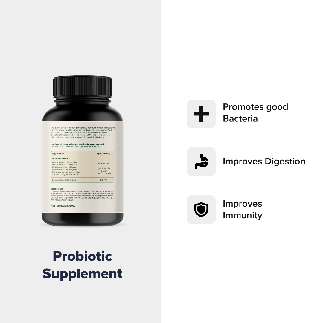 Pre & Probiotic Capsules (100% Veg) | HealthifyStore